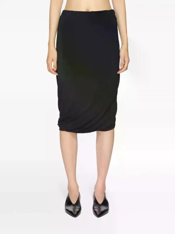 JIL SANDER Draped Midi Skirt - Black