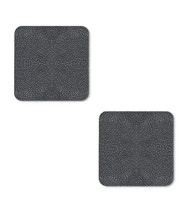 HESTIA Set Of 2 Prestige Square Coasters - Grey