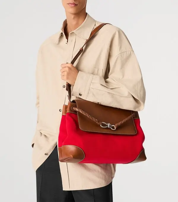 Bottega Veneta Large Canvas Andiamo Messenger Bag