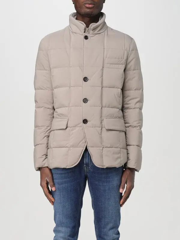FAY Quilted Jacket With Stand Collar - Beige