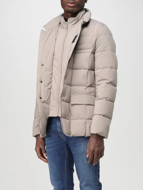 FAY Quilted Jacket With Stand Collar - Beige