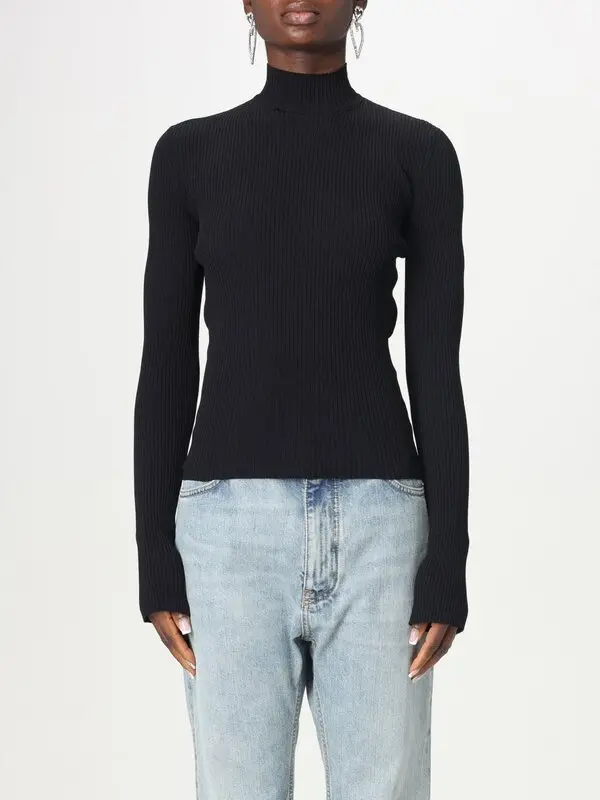 Balenciaga Ribbed Turtleneck Sweater With Back Tie Detail