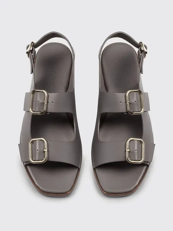 DOUCAL'S Buckled Heeled Sandals - Grey