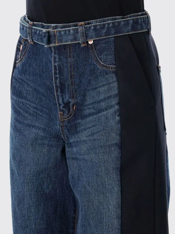 Sacai Paneled Wide Leg Jeans