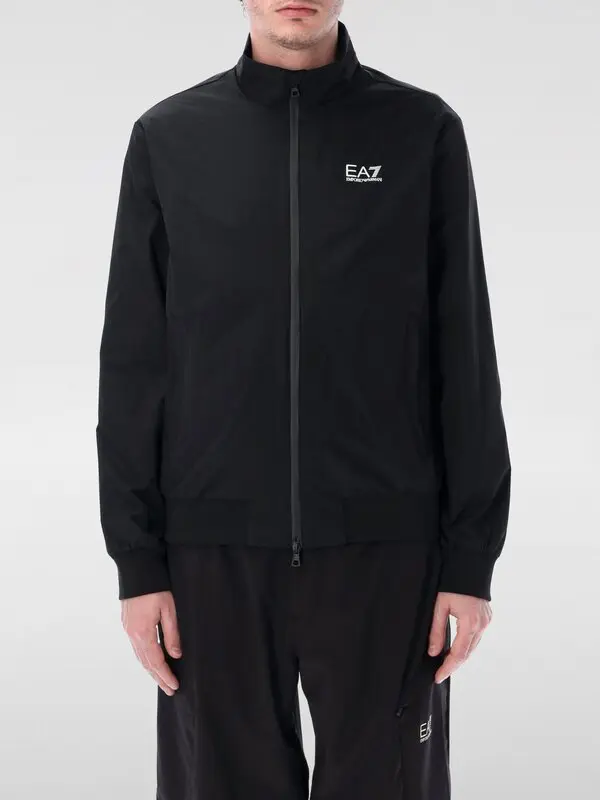 EA7 Bomber Jacket With Logo - Black