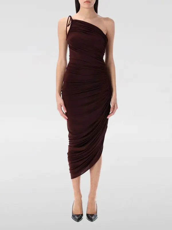Magda Butrym One-Shoulder Ruched Midi Dress - Burgundy - 40% Off |  Editorialist