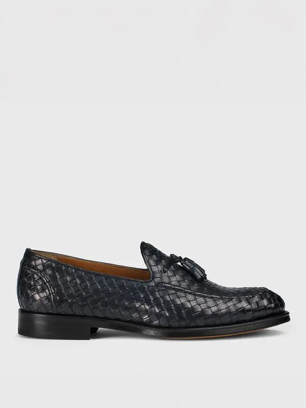 DOUCAL'S Woven Calfskin Leather Loafers With Tassels - Blue