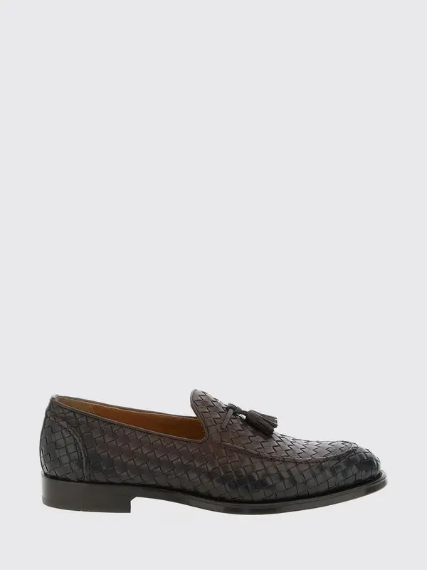 DOUCAL'S Woven Calfskin Leather Loafers With Tassels - Brown