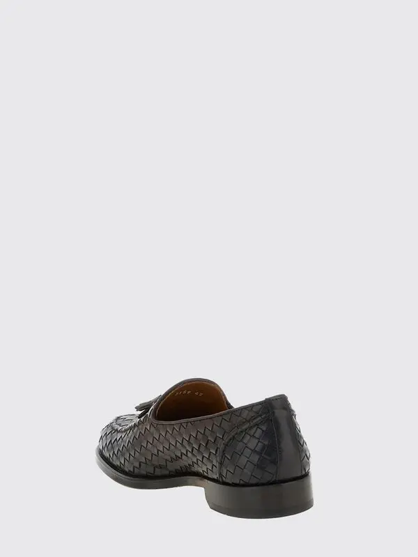 DOUCAL'S Woven Calfskin Leather Loafers With Tassels - Brown