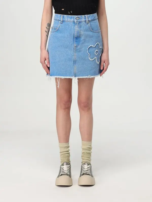 Marni Patch Denim Mini Skirt - Blue - 30% Off | Editorialist