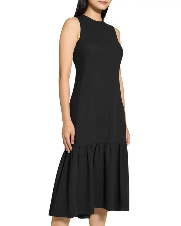 Theory Tie Neck Tiered Midi Dress