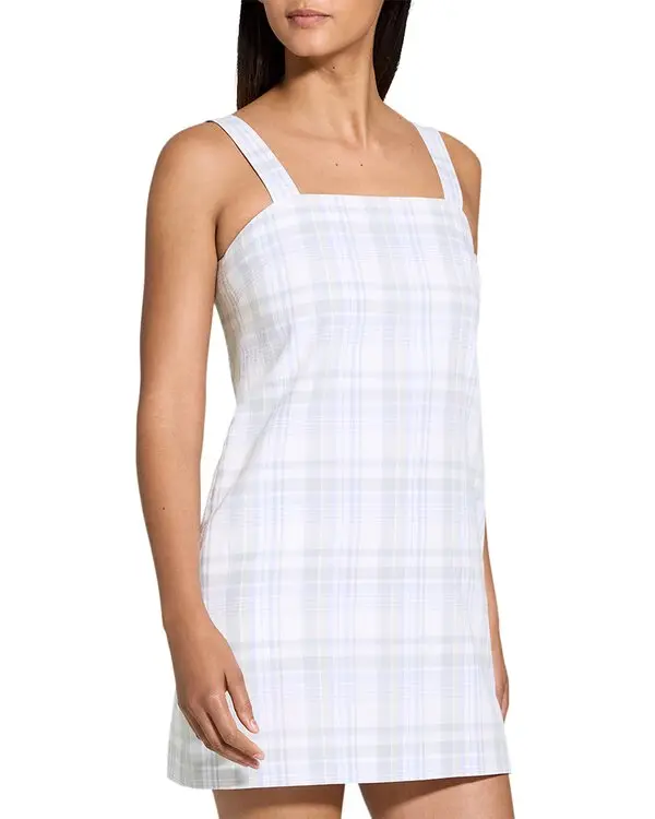 Theory Check Square Neck Mini Dress