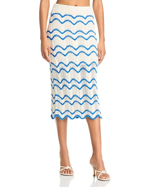 Aqua Zigzag Crochet Skirt