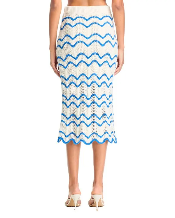 Aqua Zigzag Crochet Skirt