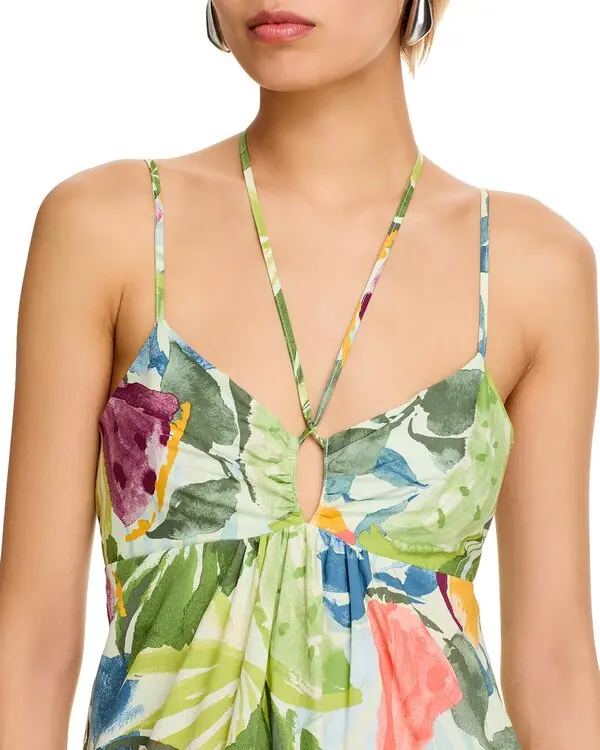 Aqua Printed Tiered Maxi Dress In Orange Multi - 83% Off | Editorialist
