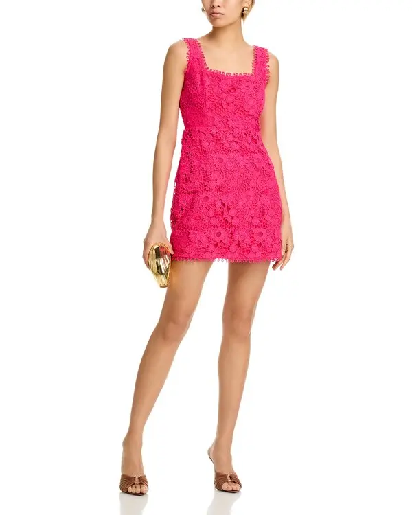 Aqua Floral Lace Dress