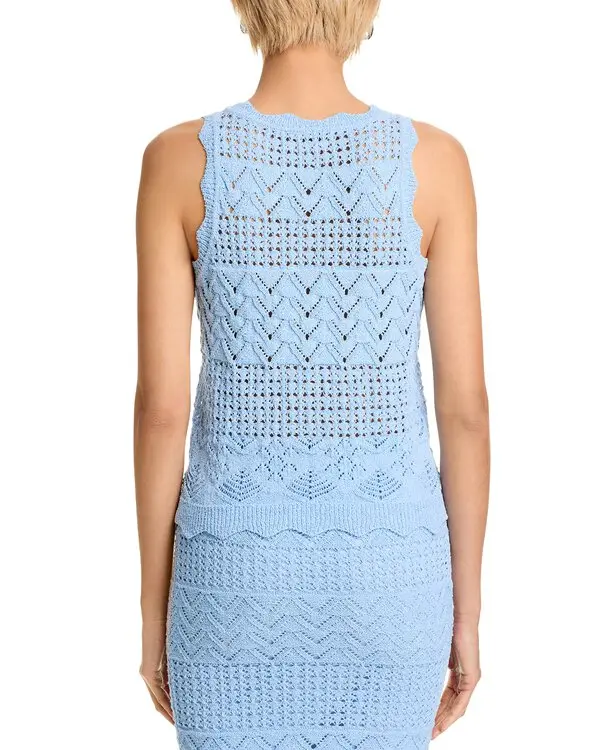 Aqua Crocheted Tank Top - Sky Blue