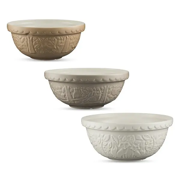MASON CASH In The Forest Mixing Bowl, Set Of 3 - Cane Stone Cream