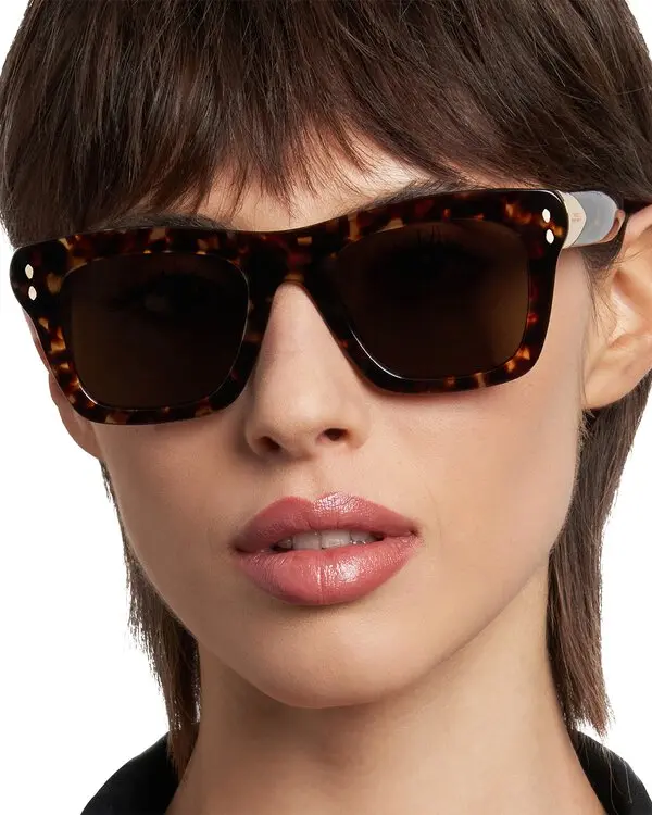 Isabel Marant Étoile Rectangular Sunglasses - Havana/brown