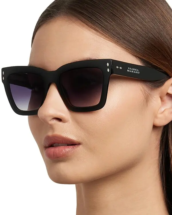 Isabel Marant Étoile Rectangle Sunglasses, 53mm - Black/smoke