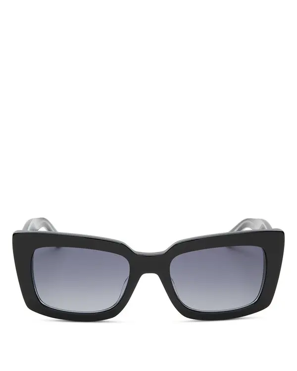 Kate Spade New York Cailin Rectangle Sunglasses, 52mm - Black/blue