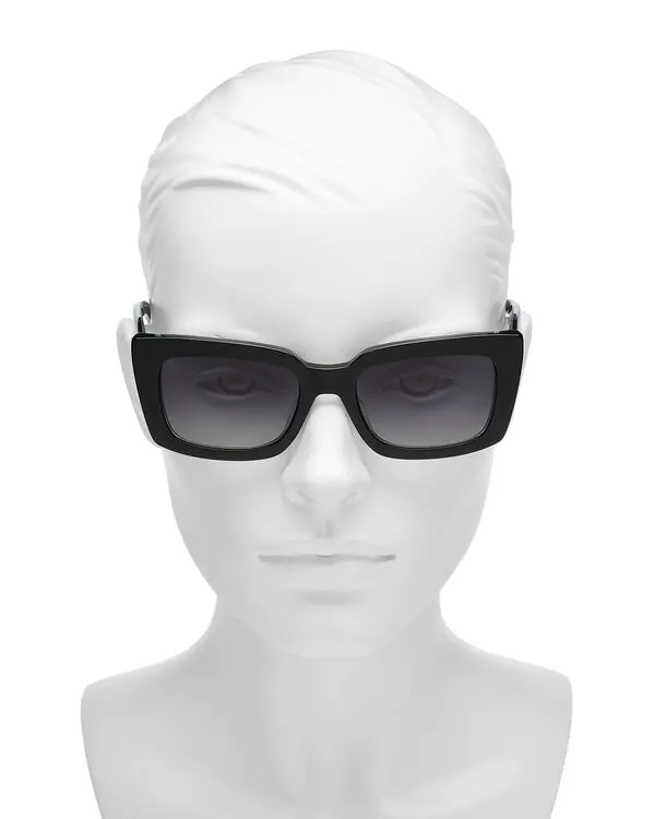 Kate Spade New York Cailin Rectangle Sunglasses, 52mm - Black/blue