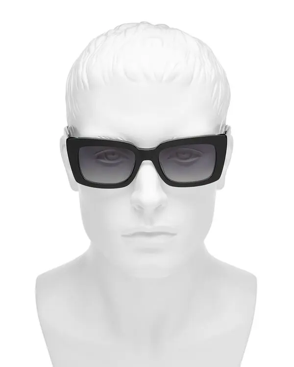 Kate Spade New York Cailin Rectangle Sunglasses, 52mm - Black/blue