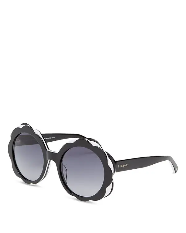 Kate Spade New York Round Frame Sunglasses - Black White