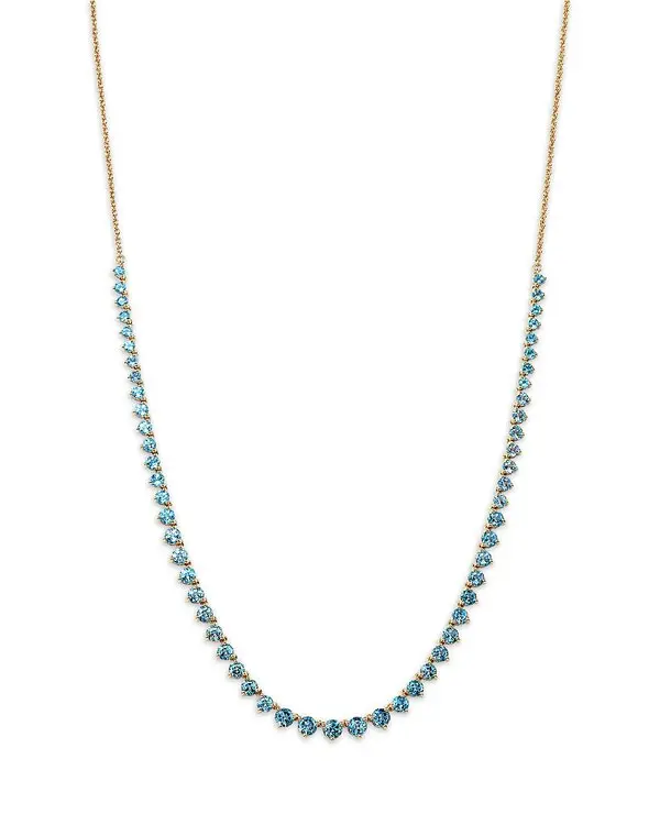 Bloomingdale'S Topaz And Yellow Gold Tennis Necklace - Blue/gold