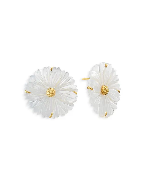 CAPUCINE DE WULF Mermaid Garden Blossom Stud Earrings - White