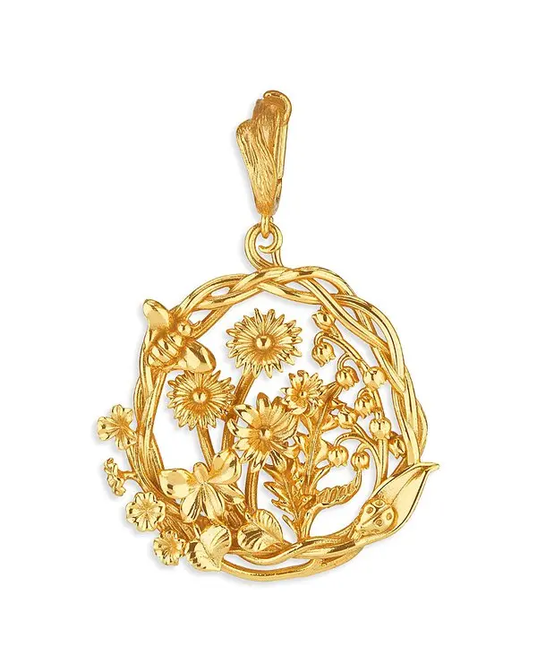 CAPUCINE DE WULF 18k Plated Meadow Wildflower Pendant