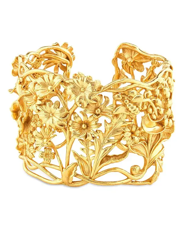 CAPUCINE DE WULF Meadow Wildflower Cuff Bracelet - Gold