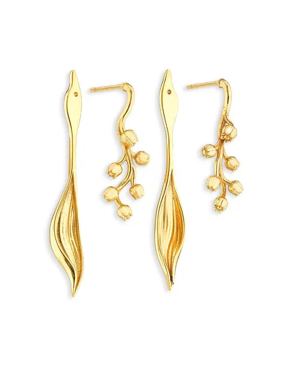 CAPUCINE DE WULF Lily Of The Valley Convertible Earrings - Gold