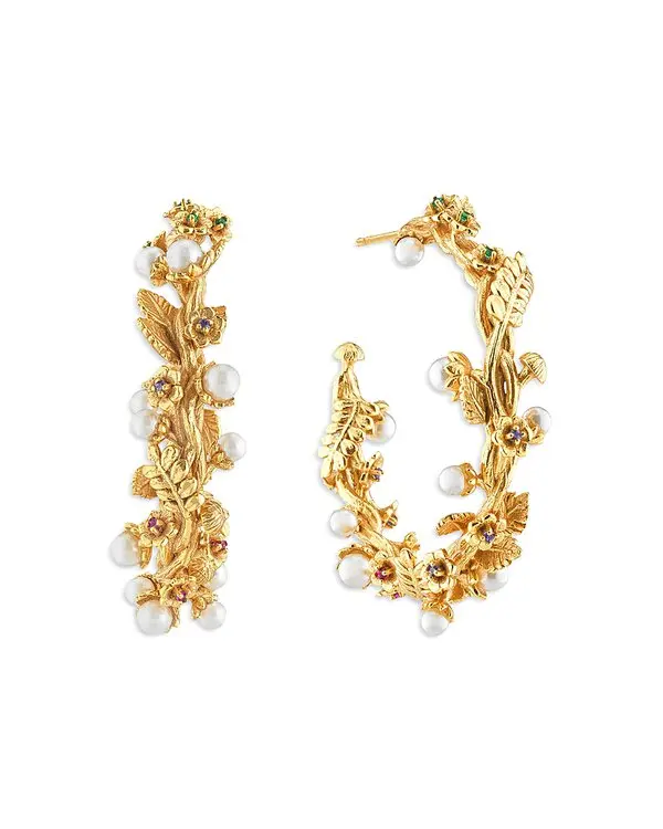 CAPUCINE DE WULF Meadow Grande Hoop Earrings - Pearl