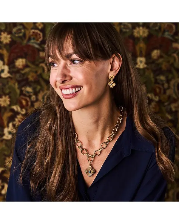CAPUCINE DE WULF Convertible Berry Clover Earrings With Labradorite - Blue/gold