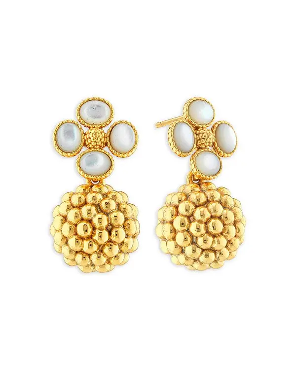 CAPUCINE DE WULF Berry Clover Drop Earrings - Pearl Whit