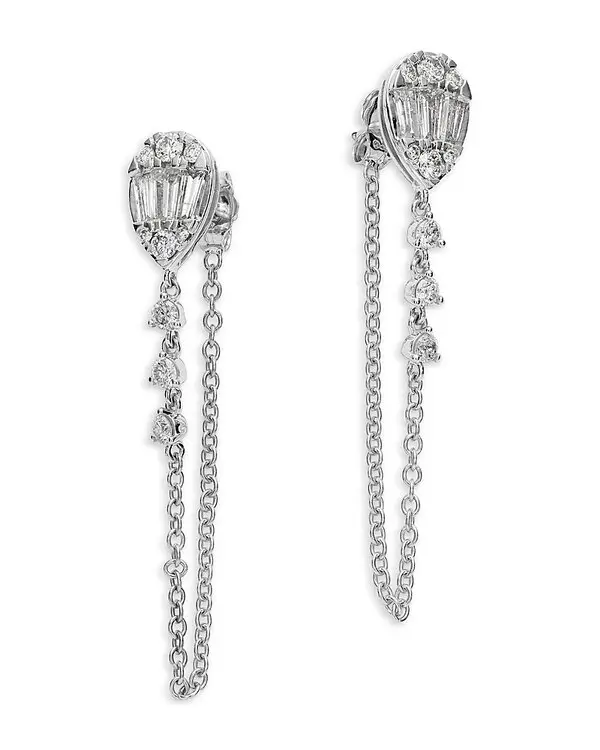 Bloomingdale'S Diamond Mosaic Chain Earrings - White