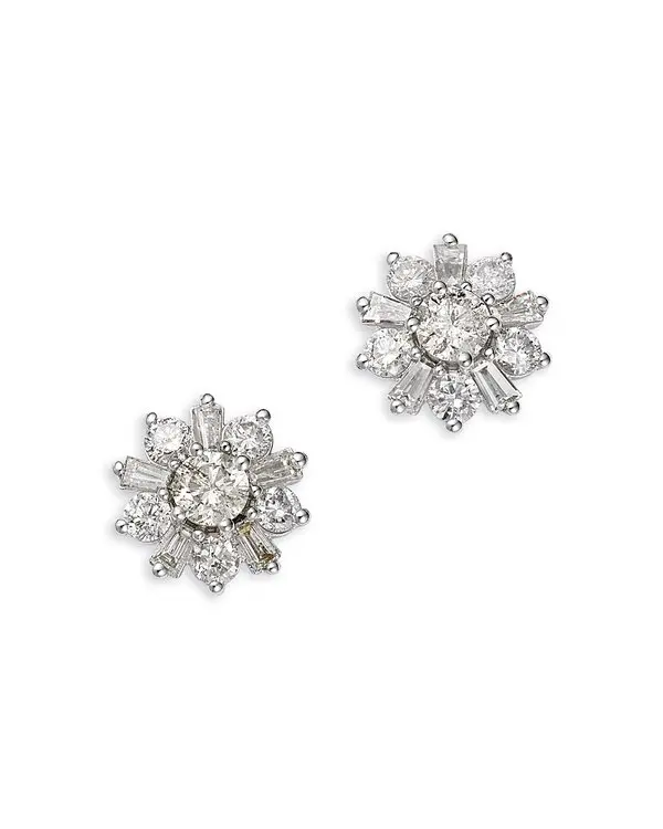Bloomingdale'S Diamond Flower Stud Earrings, 1.25 Tcw - White