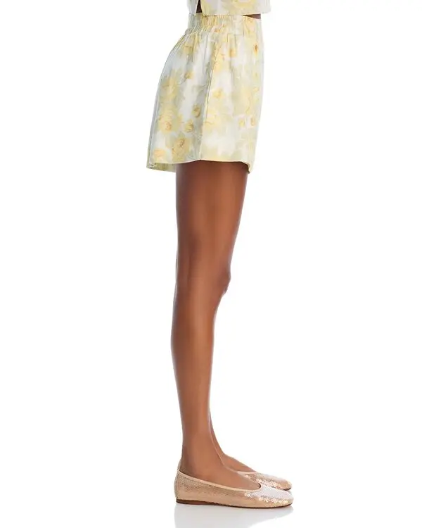 Aqua Rose Print Shorts