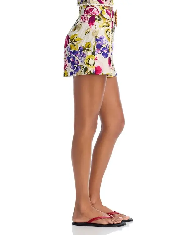 Aqua Fruit Vine Printed Shorts