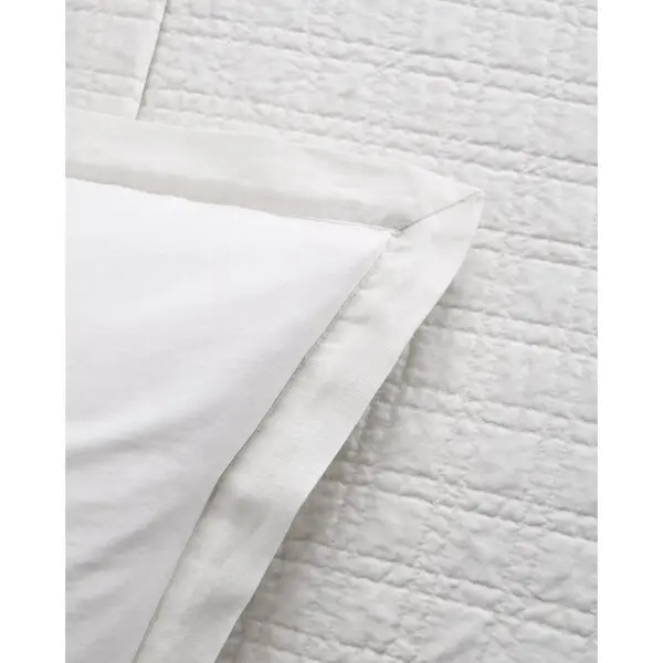 POM POM AT HOME Owen Linen/cotton Quilted Standard Sham - White