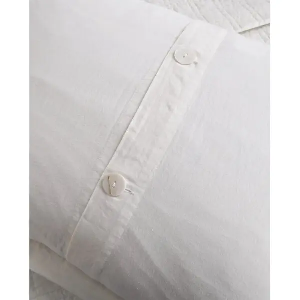 POM POM AT HOME Owen Linen/cotton Quilted Standard Sham - White