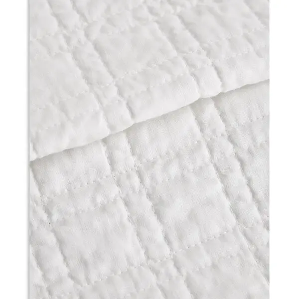 POM POM AT HOME Owen Linen/cotton Quilted Standard Sham - White