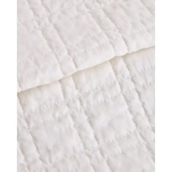 POM POM AT HOME Owen Linen/cotton Quilted Oversized Euro Sham - Cream