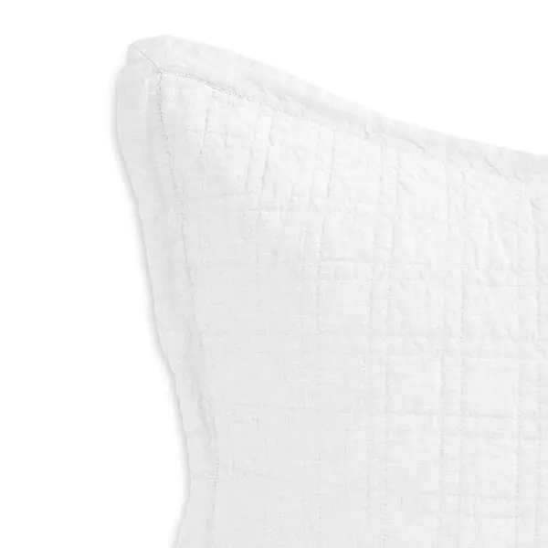 POM POM AT HOME Owen Linen/cotton Quilted Oversized Euro Sham - White