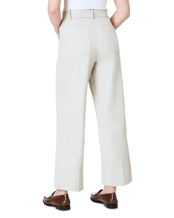 Spanx Stretch Twill Crop Wide Leg Pants 2.0 - Bone