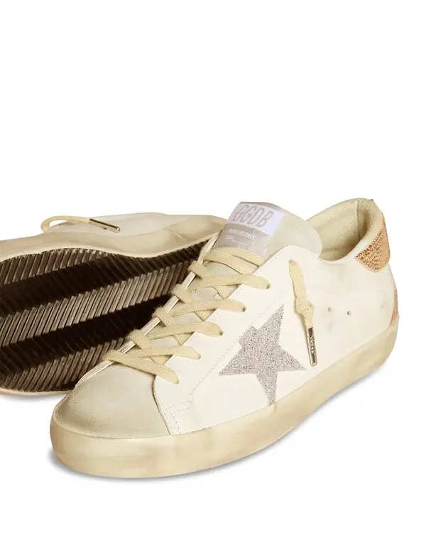GOLDEN GOOSE Super Star Lace-up Sneakers - White/ive/crystal/light Peach