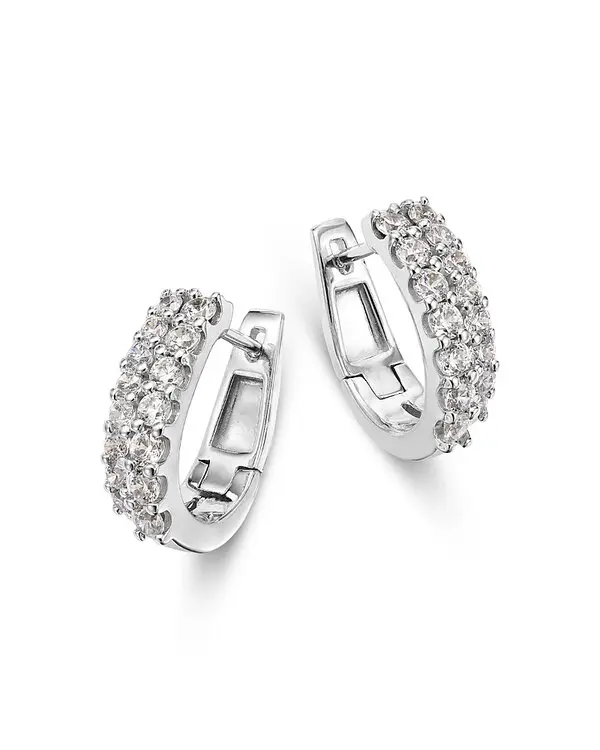 Bloomingdale'S Diamond Double Huggie Hoop Earrings 1.0 Tcw - White Gold