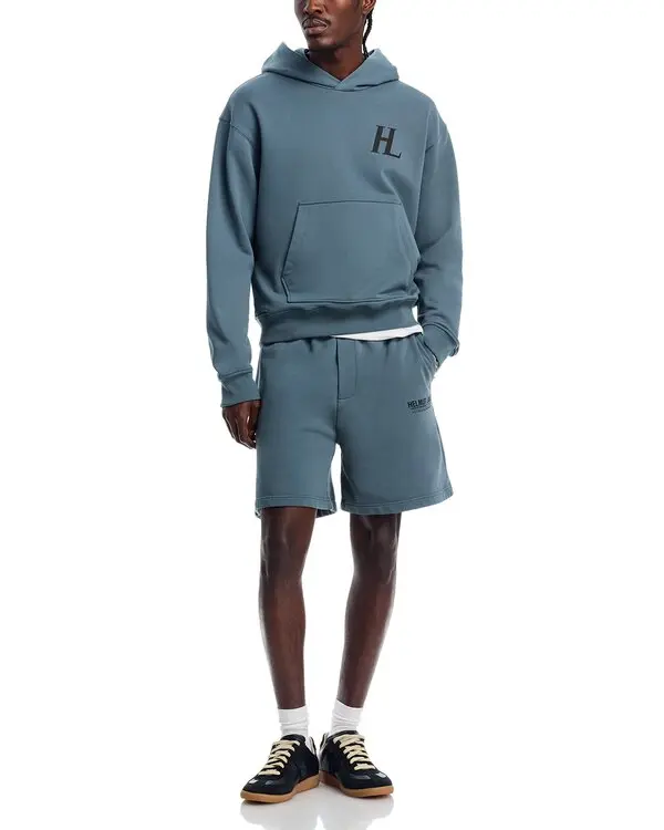 Helmut Lang Capsule Logo Pullover Hoodie - Slate Blue