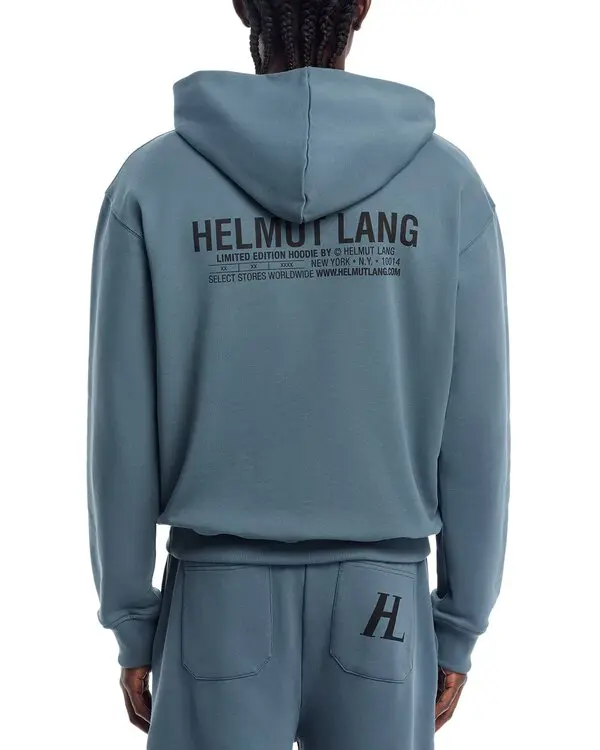 Helmut Lang Capsule Logo Pullover Hoodie - Slate Blue